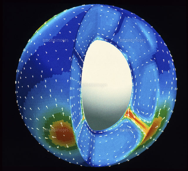 Computer model of Earth with cold mantle， hot core[01809019575]の写真素材 ...