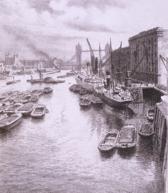 The Upper Pool, by Thomas Robert Way. England, 1904[20048000196]の写真素材 ...