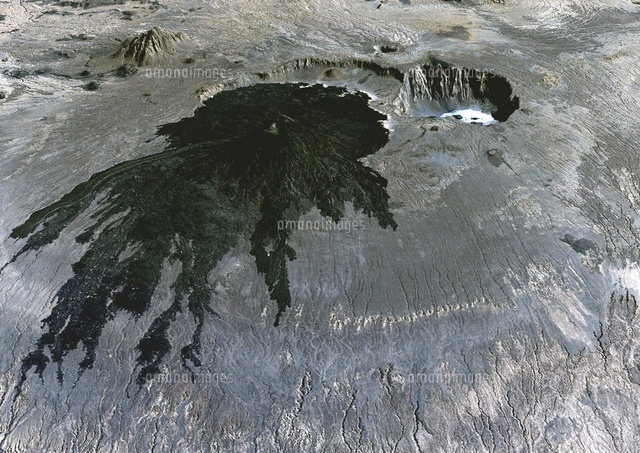 Volcano Tousside In 3D, Chad, True Colour Satellite Image[20053000364]の ...