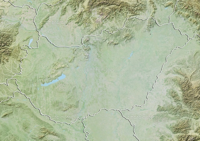 Hungary, Relief Map With Border[20053001714]の写真素材・イラスト素材｜アマナイメージズ