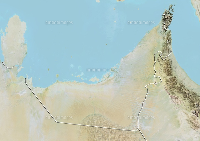 United Arab Emirates, Relief Map with Border[20053002166]の写真素材・イラスト素材 ...