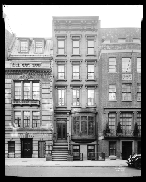 14 East 81 Street. Old brownstone high stoop, residence, bef ...