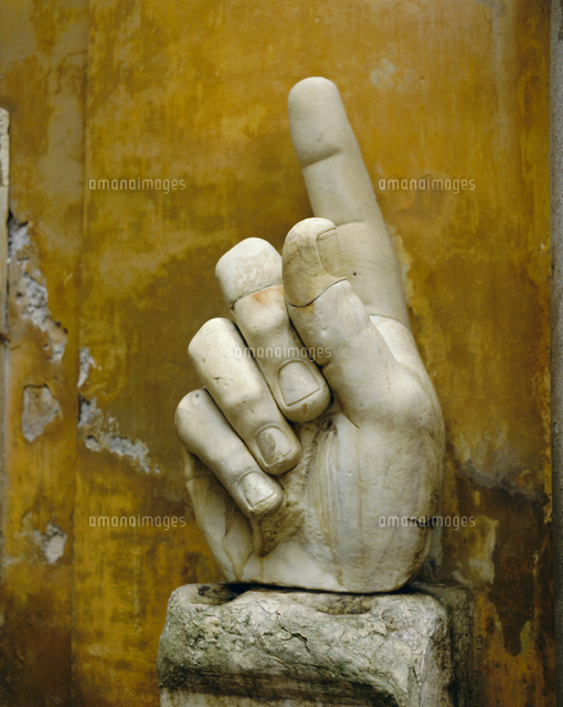 Hand from colossus statue, Emperor Constantine, Rome, Lazio, Italy ...