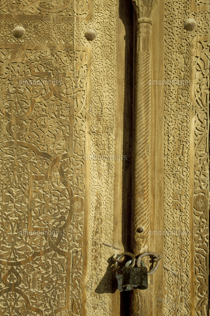 Detail of the gate of the Kunya Ark, Khiva, Uzbekistan, Central Asia ...
