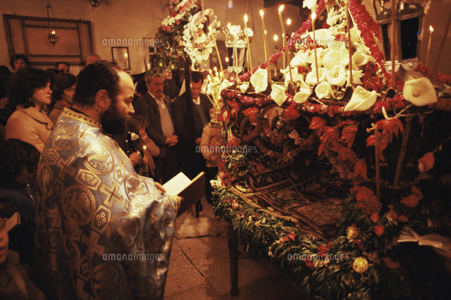Good Friday, Easter 1984, island of Naxos, Cyclades, Greece, Europe ...