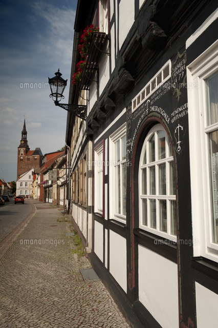 Historical Gothic style burgher houses along Kirchstrasse Street and ...