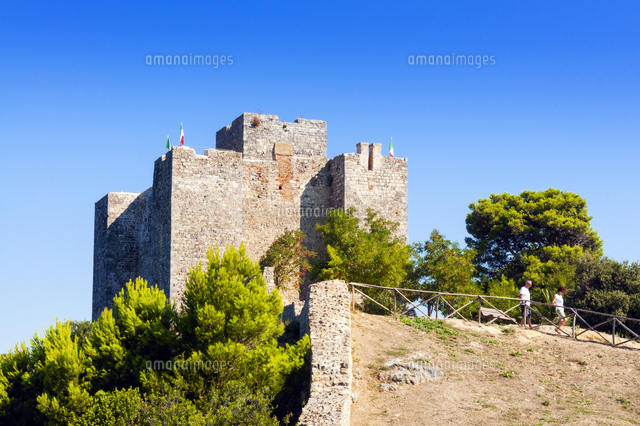 The fortress, Rocca Aldobrandesca, Talamone, Maremma, Grosseto province ...