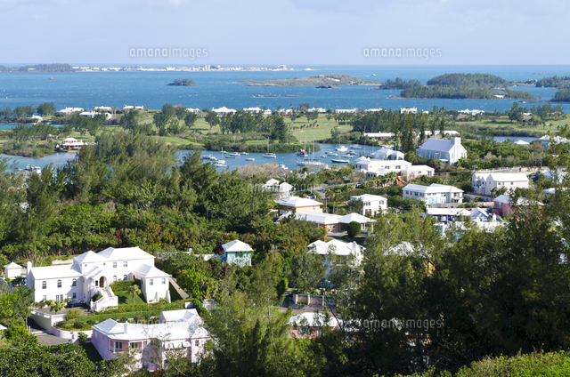 Looking out over Great Sound and smaller Riddell's Bay, Bermuda ...