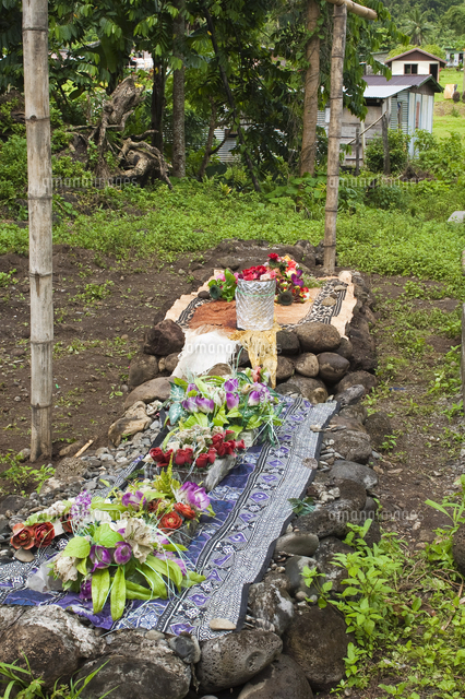 Traditional grave site, Taveuni Island, Fiji, South Pacific, Pacific ...