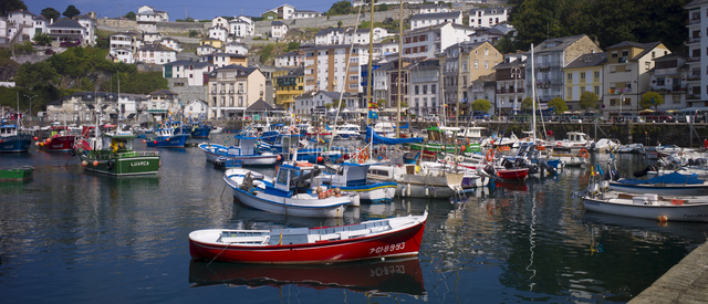Fishing boats in the harbour at Luarca in Asturias, Spain[20062118384]の ...