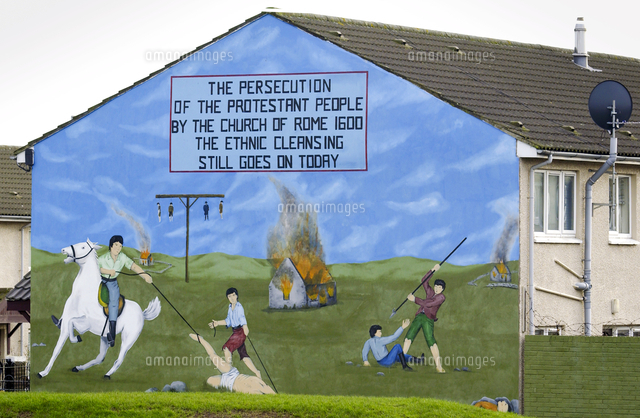 Protest mural depicts struggle between Protestants and Catholics and ...