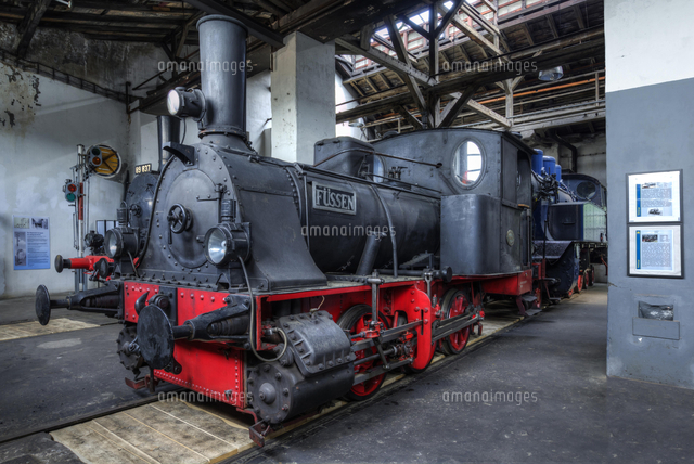 Steam locomotive 7 Fussen from 1889 in the locomotive[20080004851]の写真素材 ...