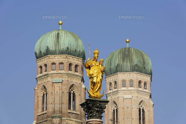 Marian column and Frauenkirche, Church of Our Lady, Munich[20080017960 ...
