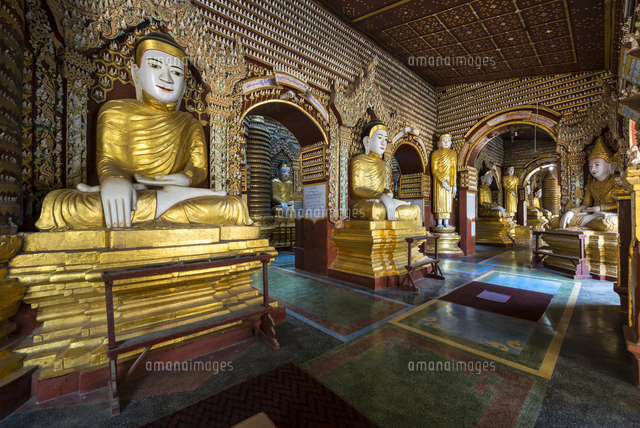 Seated and standing Buddha statues, Mohnyin Thanboddhay or[20080020238 ...