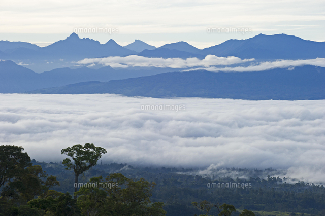 View from Magic Mountain Lodge across cloud covered valley[20080023223 ...
