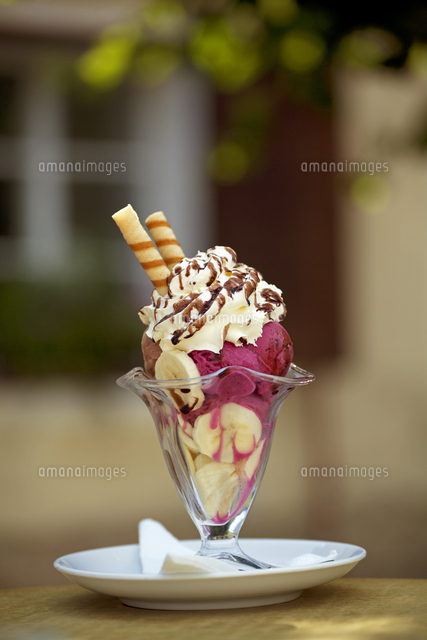 Czech Republic, South Moravia, Lysice. Enjoying an ice-cream in the ...
