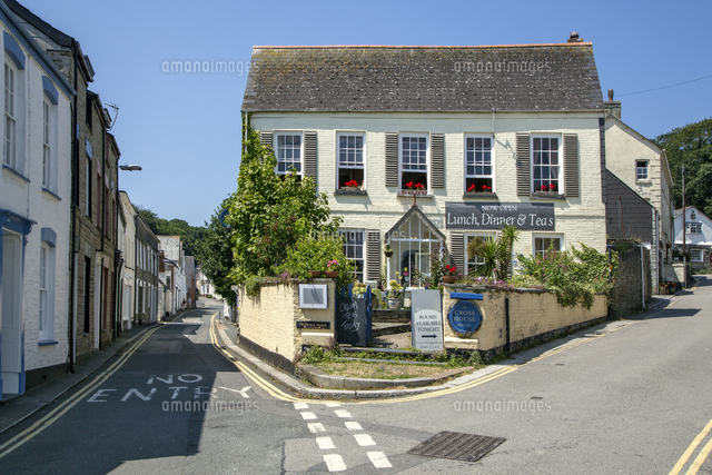 England, UK, Padstow, Cornwall. The attractive Cross House Hotel was ...