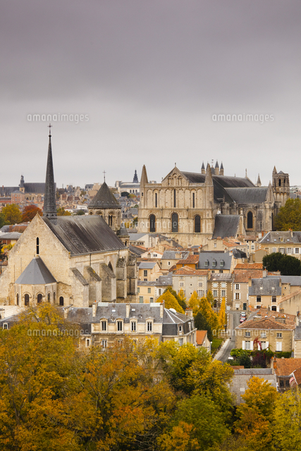 France, Poitou-Charentes Region, Vienne Department, Poitiers, elevated ...