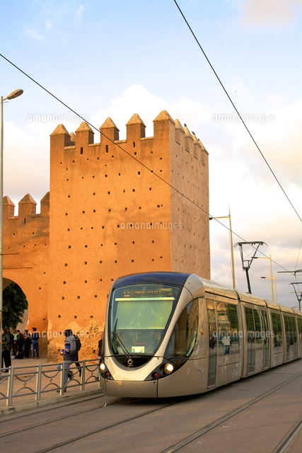 Tram with Bab El Had in Background, Rabat, Morocco, North Africa ...