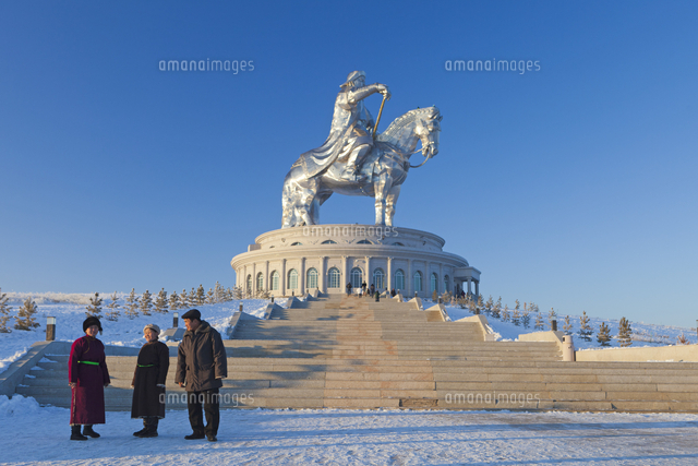 Mongolia, Tov Province, Tsonjin Boldog. A 40m tall statue of Genghis ...