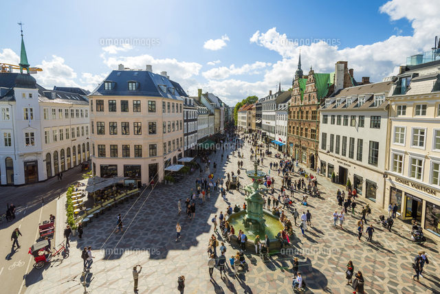Copenhagen, Hovedstaden, Denmark. Amager square (Amagertorv ...