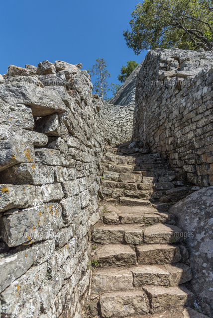 Africa, Zimbabwe, Maswingo. The steps of Great Zimbabwe up to the ...