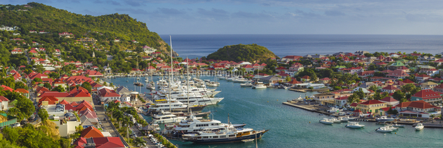 French West Indies, St-Barthelemy, Gustavia, Gustavia Harbor from Fort ...