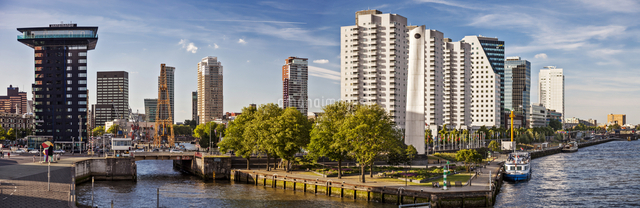 Panoramic view of the North Bank of the Nieuwe Maas River, Centrum ...