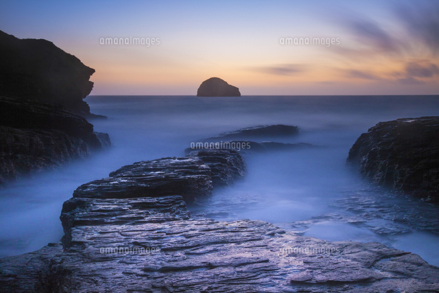 Coastline at Trebarwith Strand, Treknow, Cornwall, England[20088128280 ...