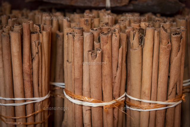 Africa, Seychelles, Mahテゥ. Cinnamon sticks sold in the Sir Selwyn ...