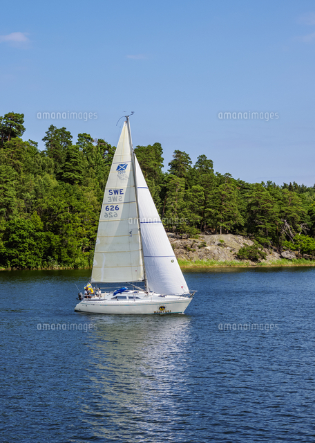 Sailboat at the Lake Malar, Stockholm, Stockholm County, Sweden ...