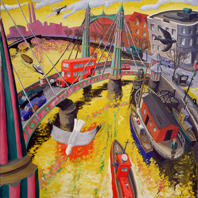 Albert Bridge, London, 1999 (oil on canvas)[22040078677]の写真素材・イラスト素材 ...
