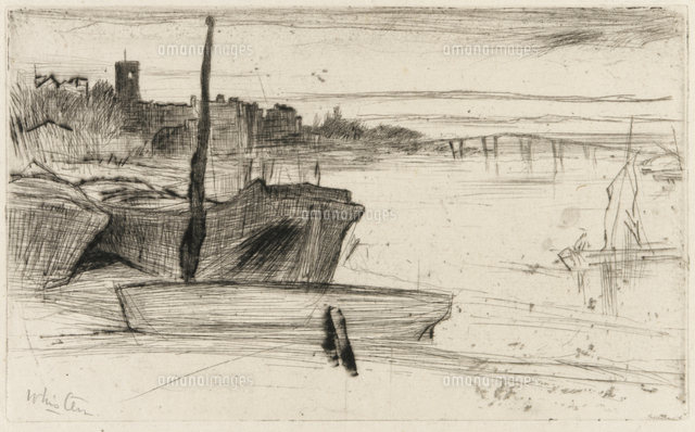 Chelsea Bridge and Church, c.1870-71 (drypoint on paper)[22040081763]の ...