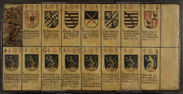 Coats of arms of members of the Ketzel family who went on pi ...
