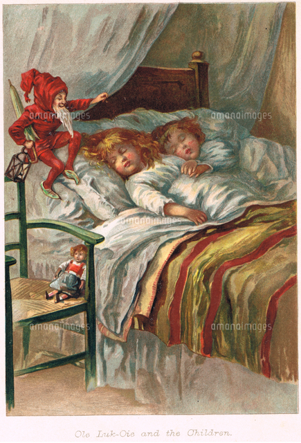 'Ole-Luk-Oie' in an edition of 'Fairy Tales' by Hans Christi[22040097505]の写真素材・イラスト素材｜アマナイメージズ