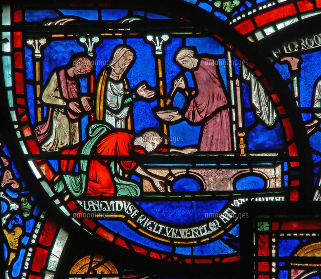 Detail from the Miracle Window depicting Richard Sunieve's s ...