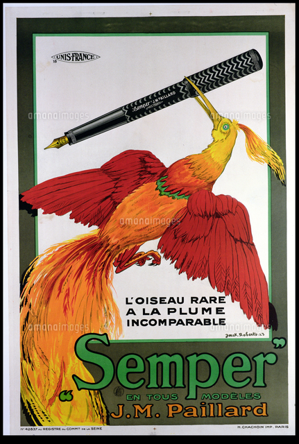 Poster advertising the Semper fountain pen, made by J.M. Pai ...