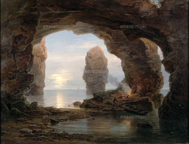 Fisherman in a Grotto, Helgoland, 1850[22040154877]の写真素材・イラスト素材｜アマナイメージズ