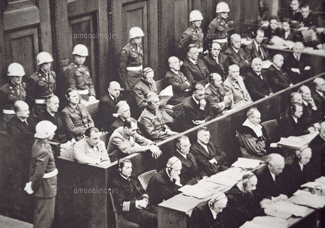 Defendants at the Nuremberg War Trials, showing leading Nazi ...