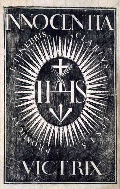 Frontispiece of 'Innocentia Victrix', pub. by Quam Cheu, Can ...