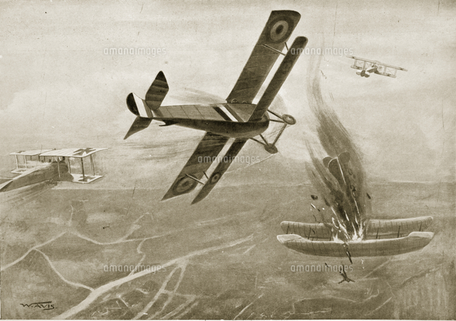 Captain Hawker's aerial battle with three German aeroplanes ...