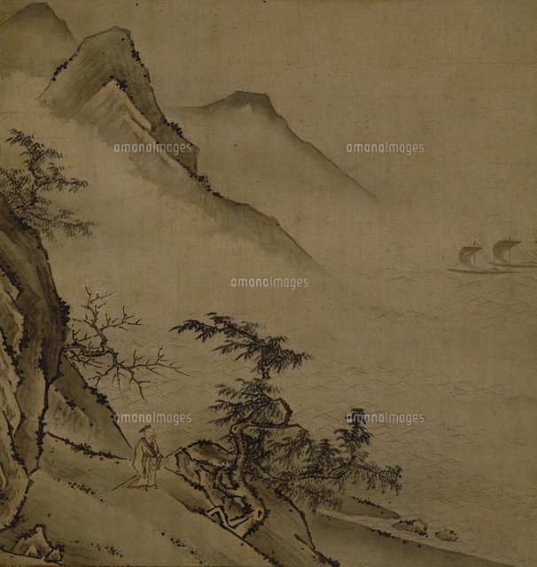 Hanging scroll: Scholar in a mountainous landscape, 1504[22040204415]の ...