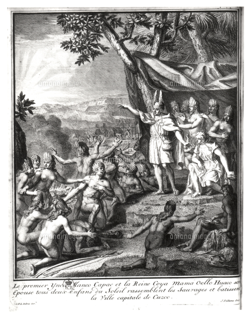 Manco Capac and his wife, Coya Mama Oello Huaco, gathering t ...