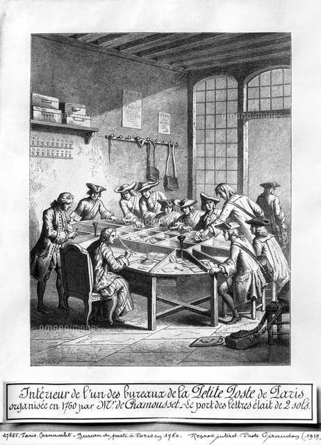 Interior of the Small Post Office in Paris in 1760[22040224054]の写真素材 ...