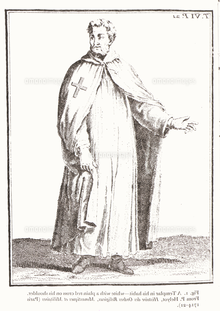 A Templar in his habit: white with a plain red cross on his[22040231328 ...