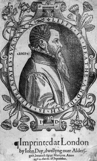 Portrait of John Day, frontispiece to Foxe's 'Book of Martyr ...