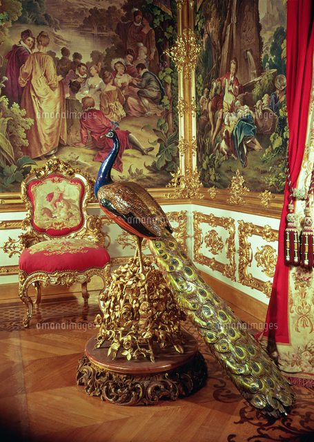 Life size Sevres porcelain peacock in the West Gobelin Room[22040241254 ...