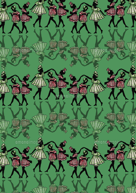 Repeating Pattern - Dancing girls - silhouette - green[22048001537]の写真 ...