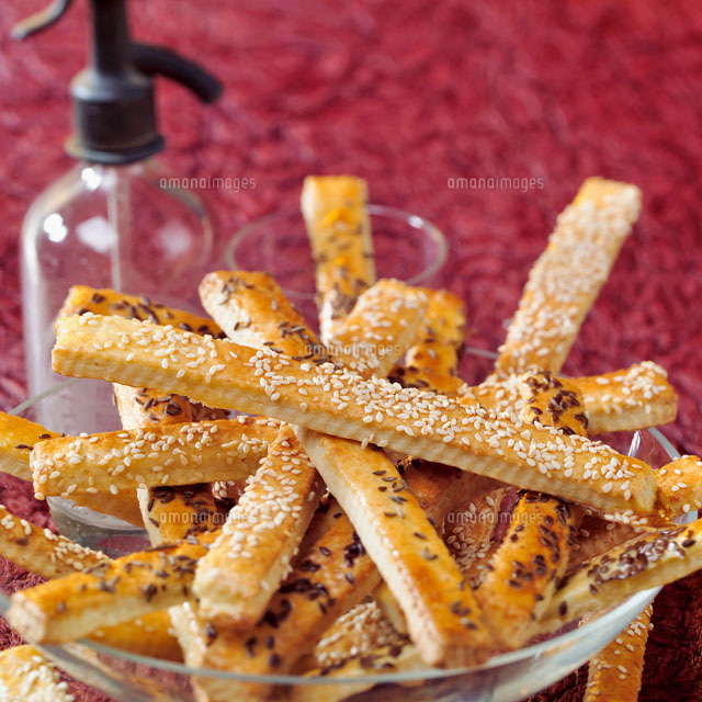 Savoury sticks with sesame and caraway[22199026032]の写真素材・イラスト素材｜アマナイメージズ