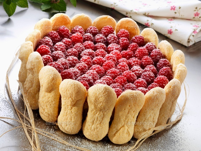 Raspberry cake with sponge fingers[22199068228]の写真素材・イラスト素材｜アマナイメージズ